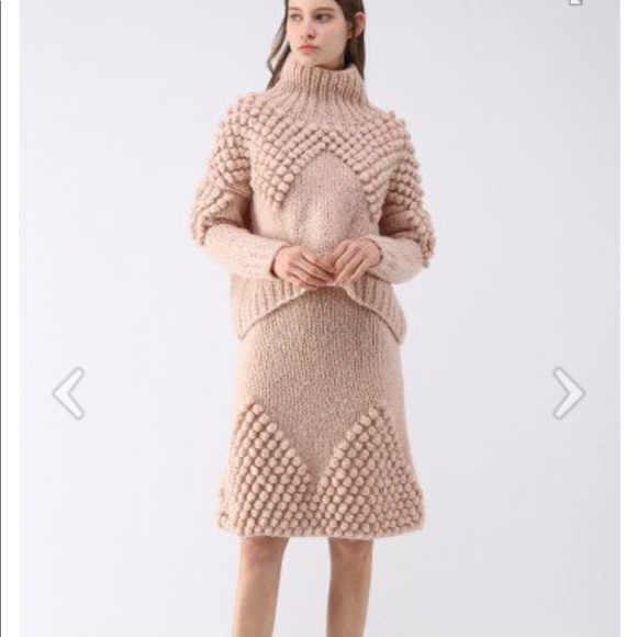 Chicwish | Sweaters | Chicwish Amazing Pom Pom Skirt And Sweater Set ...